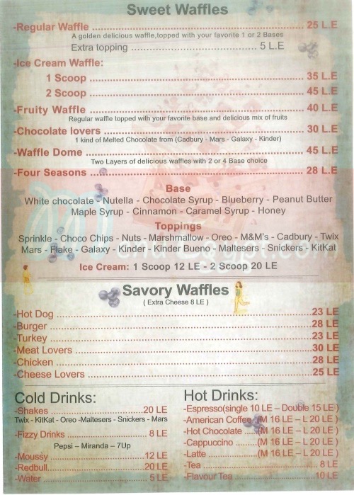 Menu delivery - hotline - Mr Waffle | منيو ورقم مطعم مستر وافل | Egypt