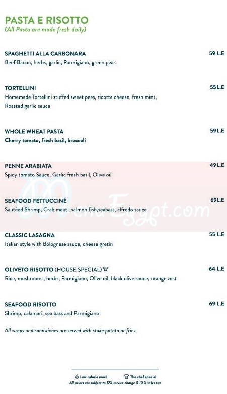 Menu delivery - hotline - Oliveto | منيو ورقم مطعم أوليفيتو | Egypt